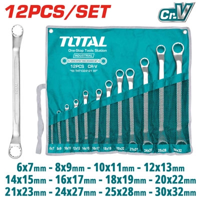 Bộ cờ lê hai đầu vòng 12 chi tiết 6-32mm Total THT1024121 | Bộ Cờ Lê