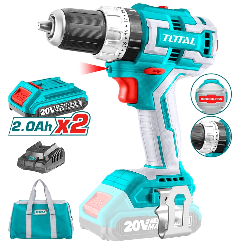 Máy khoan động lực dùng Pin 20V Total TIDLI20608 | Máy Khoan Pin 20V